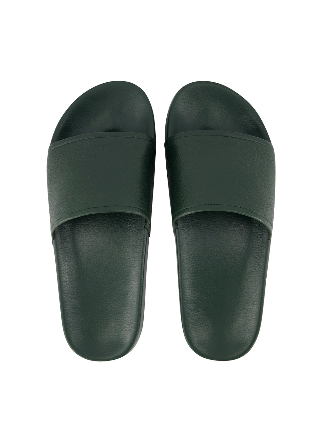 Leather Low Slides - Dark Green – Asuwere